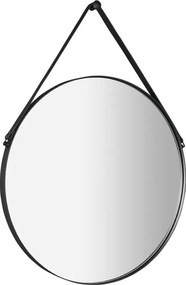 Sapho Sapho, ORBITER zrcadlo kulaté s koženým popruhem, ø 70cm, černá matná, ORT070