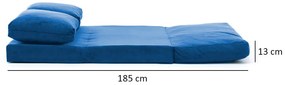 Designová rozkládací pohovka Wandella 120 cm modrá