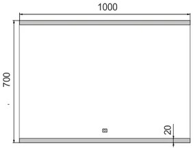 LED zrcadlo 12004V, 1000x700