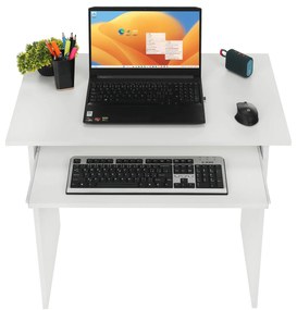 PC stůl, bílá, VERNER NEW