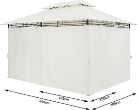 Zahradní altán Jaden 3x4 m krémový
