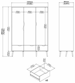 Tvilum Skříň Retro 468 bílá/dub sonoma