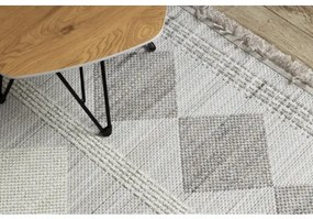 koberec NANO EO61A Diamanty, smyčkový, plošně tkaný šedá / bílá velikost 140x190 cm | krásné koberce cz