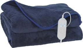 HOMCOM Coralina elektrická deka 180x130 cm, 10 teplotních stupňů, časovač, pratelná, LED displej, modrá