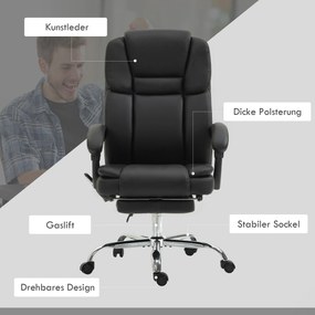 Kancelářská židle Vinsetto s vibrační masáží, ergonomická kancelářská židle s vyhříváním a funkcí polohování, výškově nastavitelná manažerská židle s…