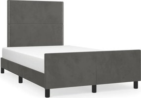 Rám postele bez matrací tmavě šedá 120x190 cm samet 3270573