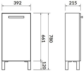 Cersanit Melar, umyvadlová skříňka 39x66x22 cm, bílá, S614-008