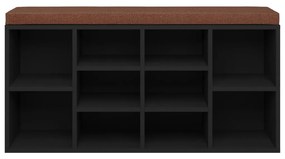 Botníková lavice černá 103 x 30 x 48 kompozitní dřevo - Default Title