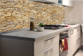 DIMEX | Fototapeta do kuchyně Rustikální béžová zeď KI-180-257 | 180 x 60 cm | béžová, okrová