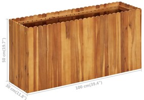 Zahradní vyvýšený záhon 100 x 30 x 50 cm masivní akáciové dřevo - Default Title