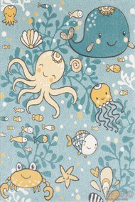 Dětský kusový koberec Chobotnice modrý 120x170 cm Rozměr: 120x170 cm
