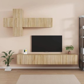 7dílný set TV skříněk dub sonoma kompozitní dřevo 3114520