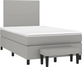 Box spring postel s matrací světle šedá 120x190 cm textil 3270341