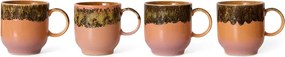 Růžovo-hnědý hrnek Coffee 70s Lush - 10*7*8cm / 250 ml