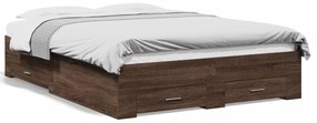Rám postele se zásuvkami hnědý dub 120x200 cm kompozitní dřevo