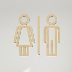 dřevo života Dřevěná samolepka označení WC - Toaleta Zvolte rozměr (cm): 13x12, Zvolte barvu dekoru: Javor