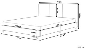 Postel čalouněná béžová 160x200 ALBI Beliani