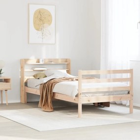 Rám postele s čelem 100 x 200 cm masivní borové dřevo 3306641