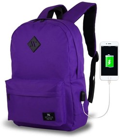 Fialový batoh s USB portem My Valice SPECTA Smart Bag