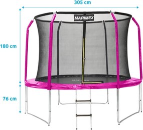Marimex | Trampolína Marimex Standard 305 cm růžová + vnitřní ochranná síť + schůdky ZDARMA | 19000105