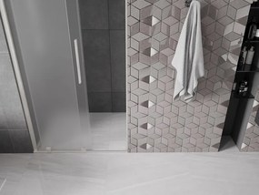 Mexen Velar, posuvné sprchové dveře do otvoru 110 cm, 8mm sklo námraza, broušená ocel, 871-110-000-31-97