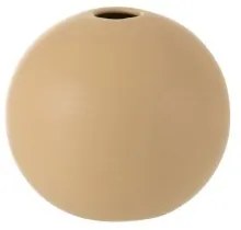 Krémová kulatá keramická váza Beige S - 12,3*12,3*11,5 cm