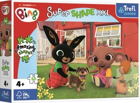 TREFL Puzzle Super Shape XXL Králíček Bing: Hra s pejskem 60 dílků