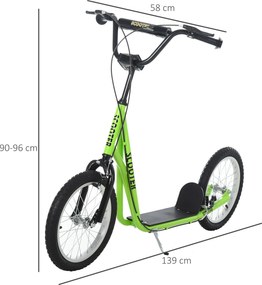 HOMCOM Dětská koloběžka, odrážedlo, městská koloběžka, odrážedlo, s pneumatikami, ruční brzda, dětská koloběžka, od 5 let| Aosom
