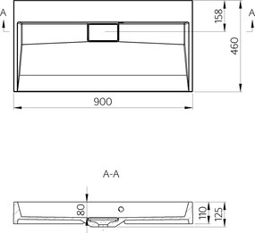 Sapho AMUR 90 x 46 cm 55032-0 umyvadlo litý mramor bez otvoru pro baterii bílá