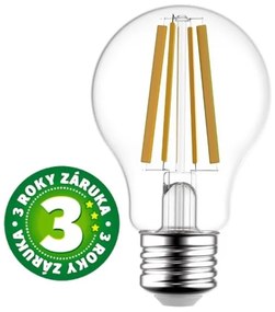 Prémiová retro LED žárovka E27 8,5W 1055lm teplá, filament, ekv. 75W, 3 roky