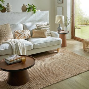 Flair Rugs, Kusový koberec Drew Braid Border Natural, 120x170, béžová, chodba / předsíň