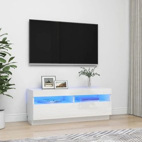 vidaXL TV skříňka s LED osvětlením 100 x 35 x 40 cm [804458] Barva: bílá s vysokým leskem