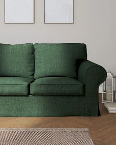 Potah na pohovku IKEA Ektorp 3-místná rozkládací, NOVÝ MODEL 2013 barva zelená látka pletený vzor