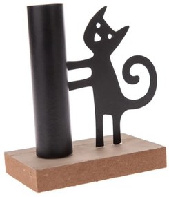 Kovový svícen kočka 10,5×11,5×6 cm