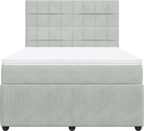 Box spring postel s matrací světle šedá 140x190 cm samet 3294634