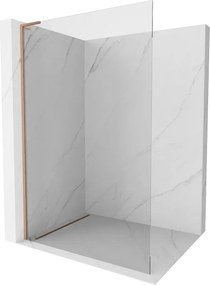 Mexen Kioto L, sprchová zástěna Walk-In 85 x 200 cm, 8mm čiré sklo, měděný matný profil, 800-085-103-65-00