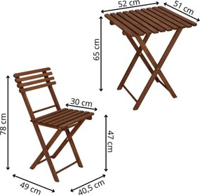 Sestava zahradního nábytku SPRINGOS PROVANCE tmavě hnědá
