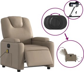 Elektrické masážní polohovací křeslo cappuccino umělá kůže 3204429