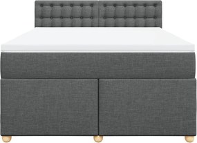 Box spring postel s matrací tmavě šedá 140x200 cm textil 3286718