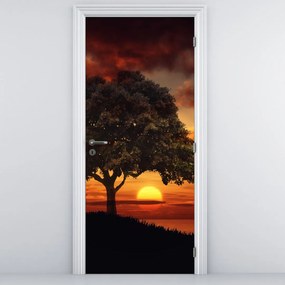 Fototapeta na dveře - Strom se západem slunce (95x205cm)