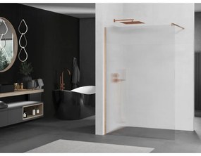 Mexen Kioto, sprchová zástěna Walk-In 100 x 200 cm, 8mm sklo s žebrovým vzorem, měděný matný profil, 800-100-101-65-09