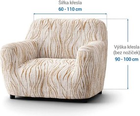 Bielastické potahy UNIVERSO NOVÉ žíhané béžové křeslo (š. 60 - 110 cm)