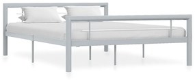 vidaXL Rám postele šedobílý kov 160 x 200 cm
