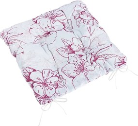 Bellatex Sedák Adéla prošívaný 40x40 cm Květ Vínová,Bílá