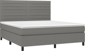 Box spring postel s matrací tmavě šedá 160x200 cm textil 3141866