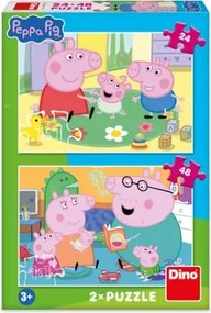 DINO Prasátko Peppa: Domov / 24+48 dílků / od 4 let