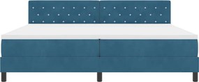 Postel s boxspringem s matrací Tmavě modrá 200 x 200 cm samet 3339132