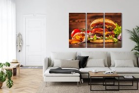 Vícedílný obraz Domácí Hamburger Nedostatek Nedostatek Přírodní plátno 150x100