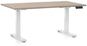 Výškově nastavitelný stůl OfficeTech C, 120 x 80 cm - bílá podnož Barva: Dub