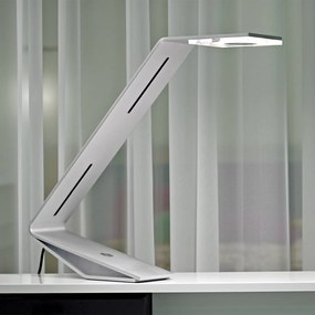 TECNOLUMEN Flad - stolní lampa LED, stříbrnošedá